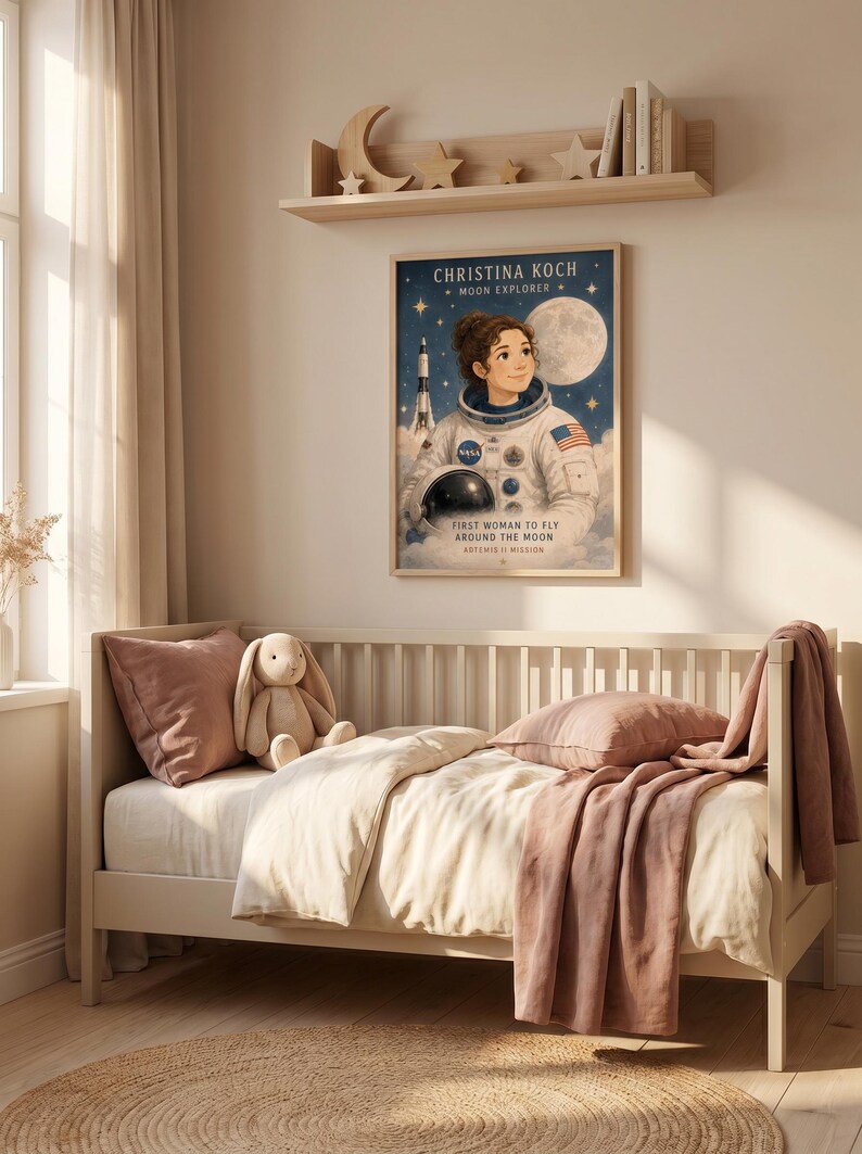 Christina Koch Poster, Artemis II Astronaut, NASA Wall Art, Women in ...