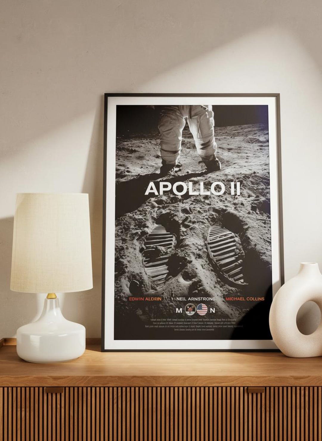 Apollo 11 Lunar Footprint Poster | NASA Archival Print | Neil Armstrong ...