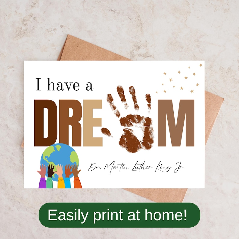 Black History Handprint Craft – I Have a Dream Printable, MLK Day ...