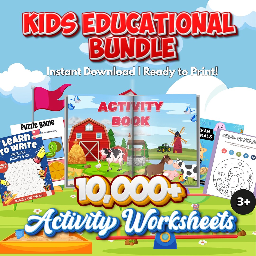 Kids Educational Activity Bundle | Preschool Learning Printables | ABC ...