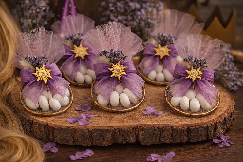 Personalized Rapunzel Almond Candy Gift, Lilac Ribbon - Etsy