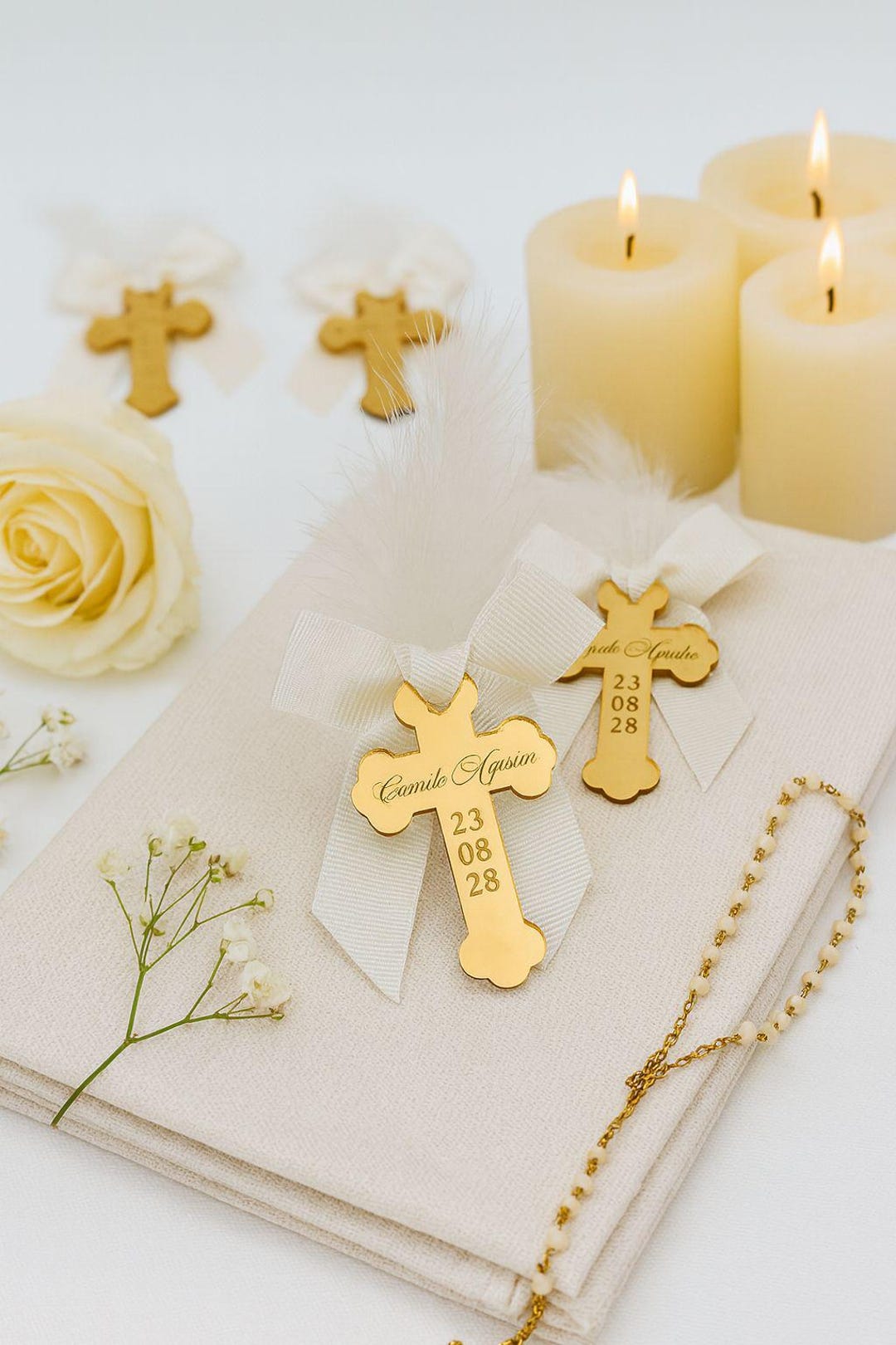 Personalized Gold Cross Baptism Favor, Magnetic Plexiglass Keepsake - Etsy
