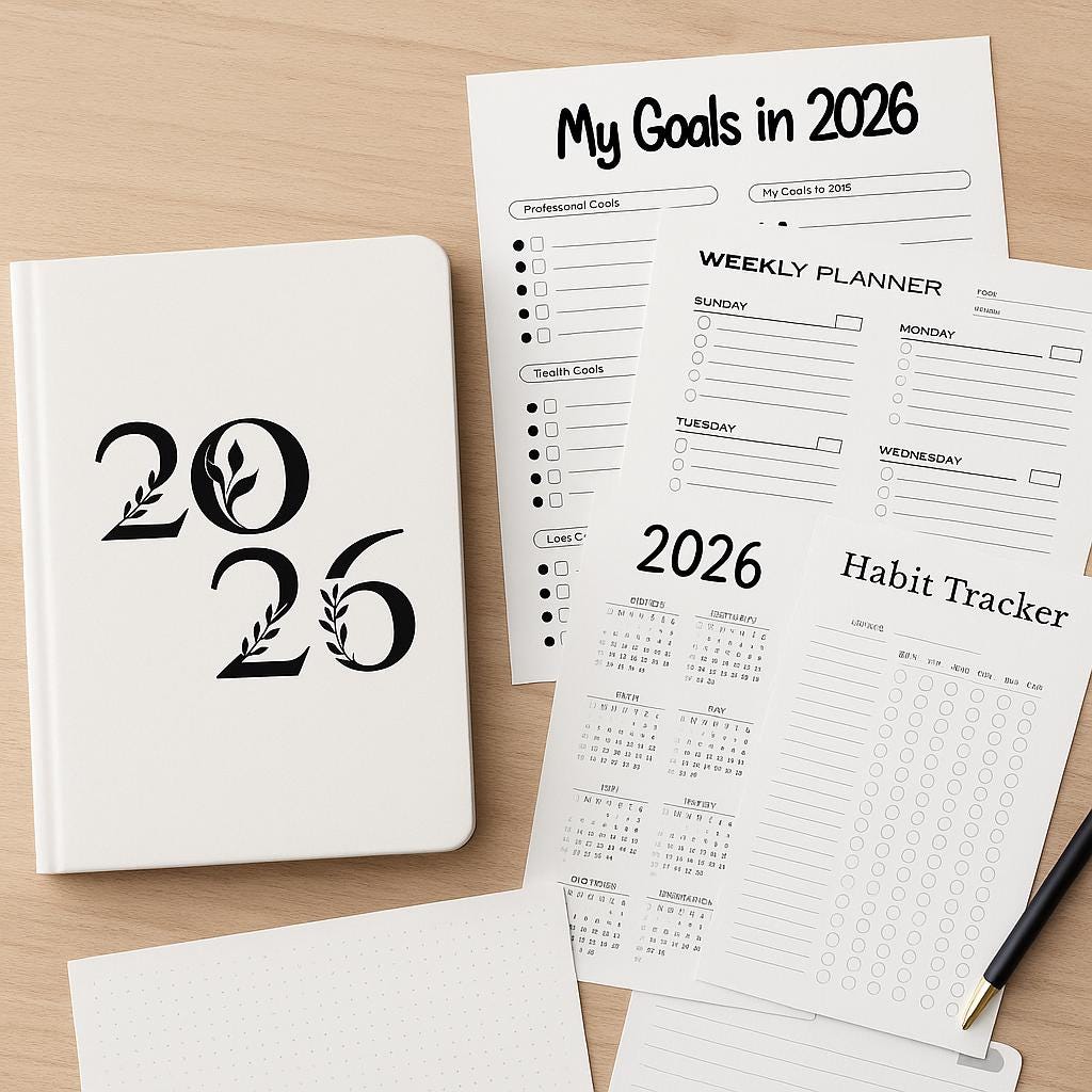 Minimalist 2026 Planner | Printable PDF | Monthly Calendar + Goals ...