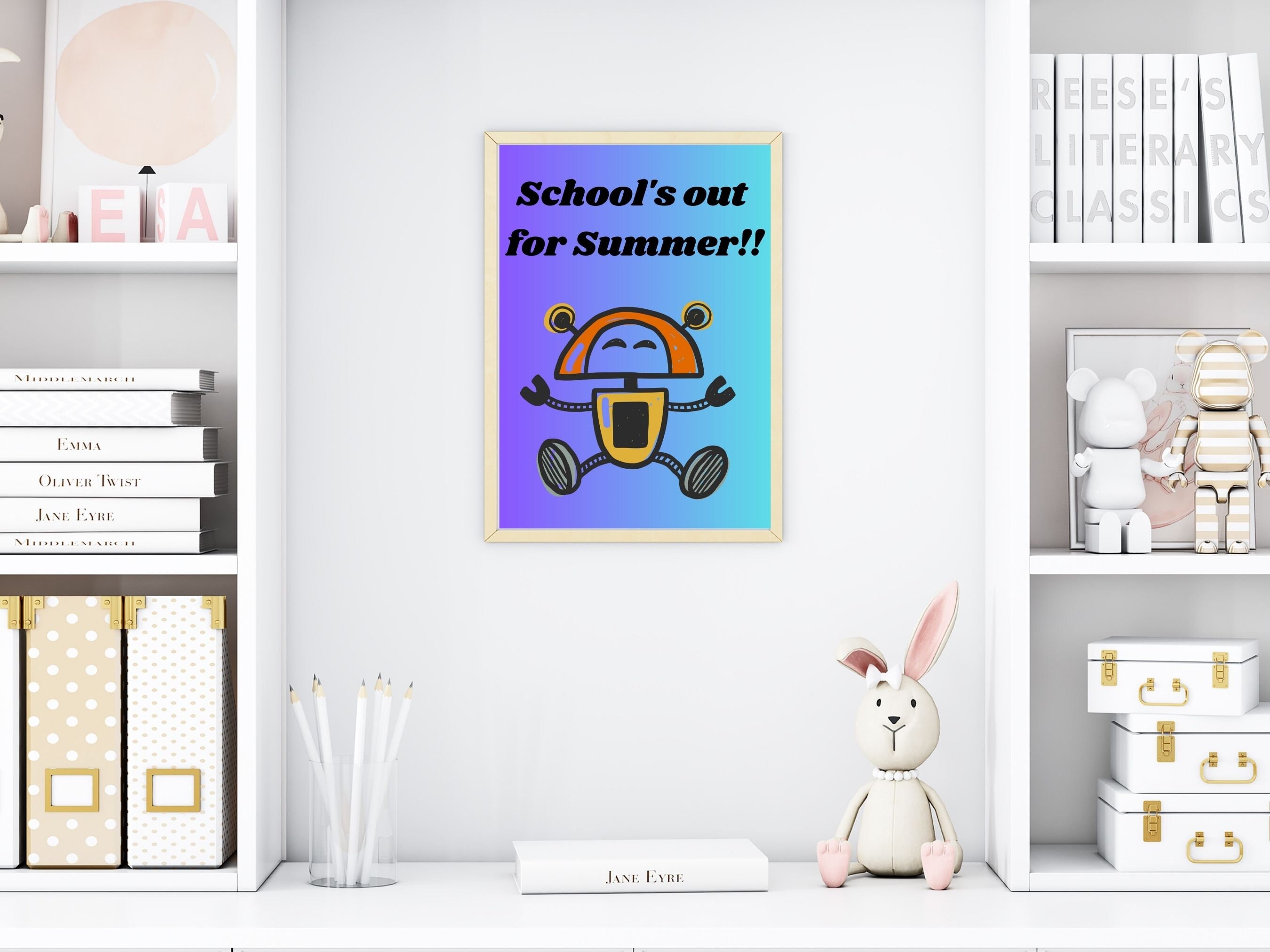 End of Year Bulletin Board, Schools Out for Summer, Robot Bulletin ...