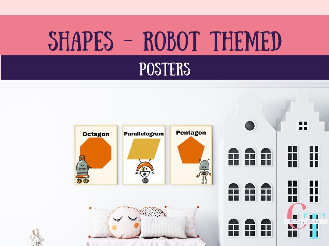 Shapes Poster, Preschool Materials, Homeschool Printables, Robot ...
