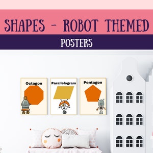 Shapes Poster, Preschool Materials, Homeschool Printables, Robot ...