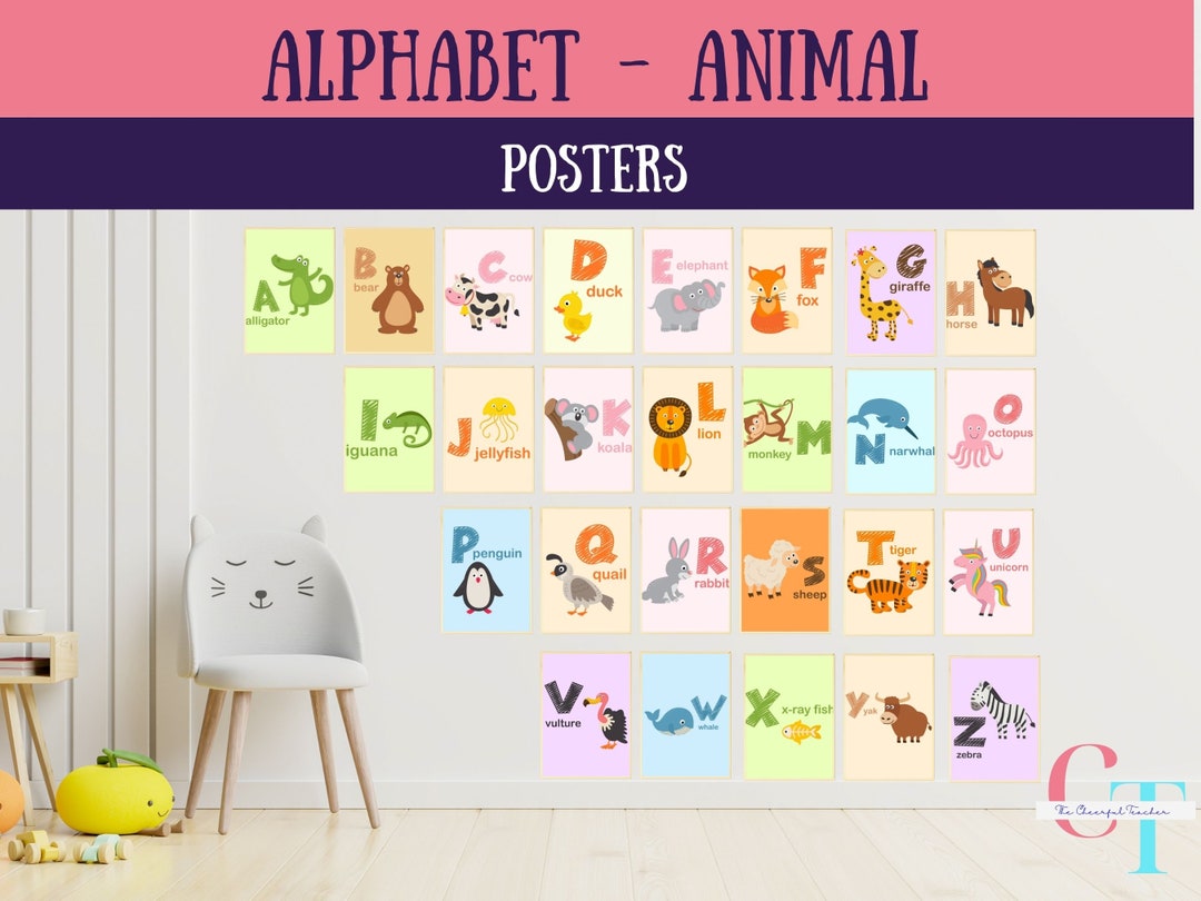 Educational Posters, Alphabet Featuring Animals/zoo, Classroom Decor - Etsy