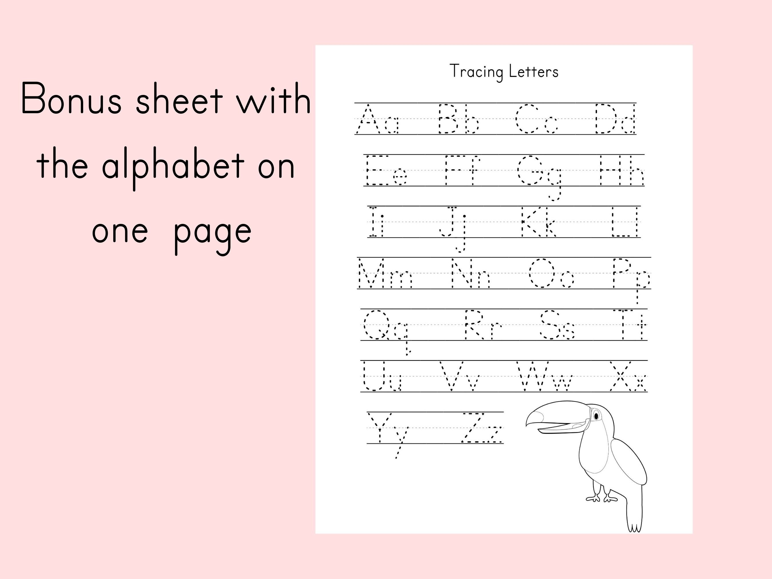 Alphabet Worksheet, Traceable Letters, School Printable - Etsy