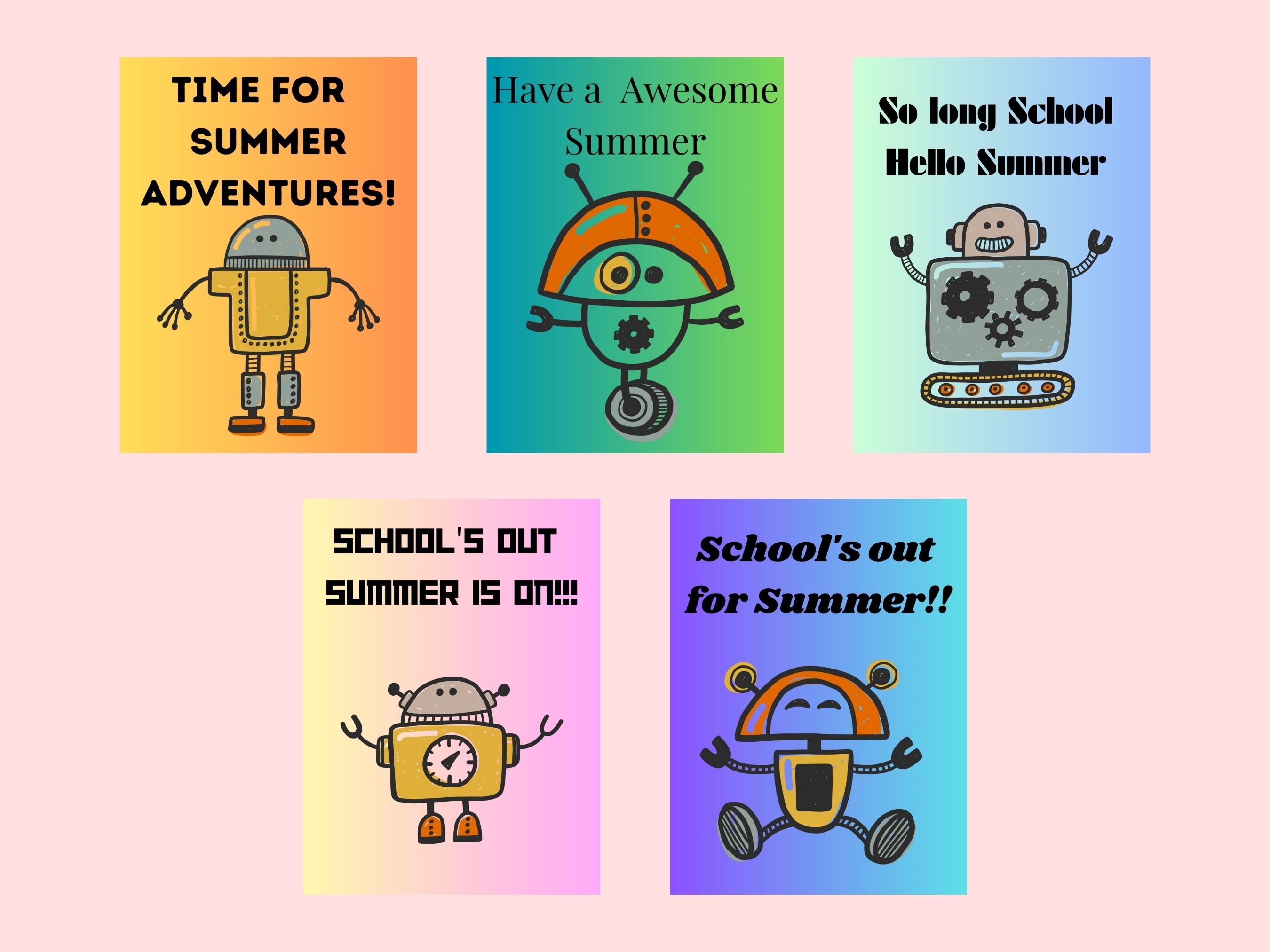 End of Year Bulletin Board, Schools Out for Summer, Robot Bulletin ...