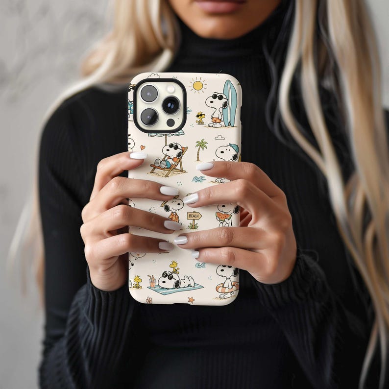 Snoopy Summer Beach Phone Case | Tough Phone Case - Etsy