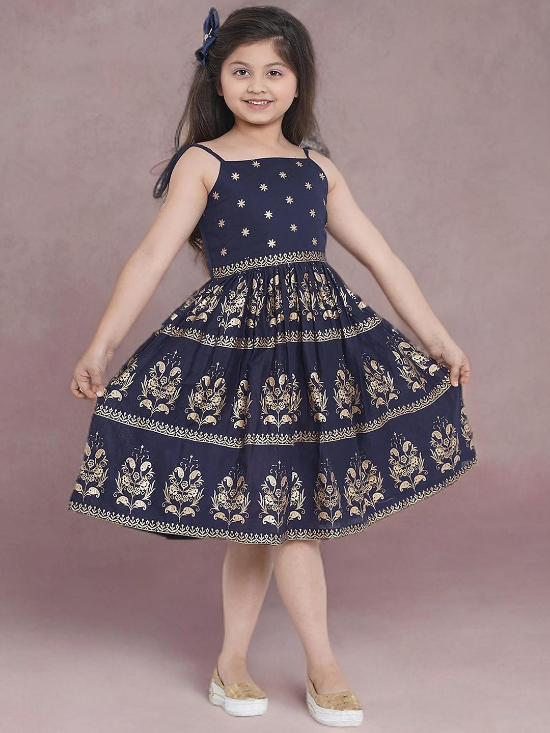 Girls Navy Blue Fit & Flare Dress - Etsy