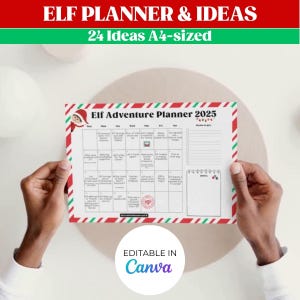 Editable Elf Planner| Customizable Christmas Elf Ideas | 24 Easy Set ...