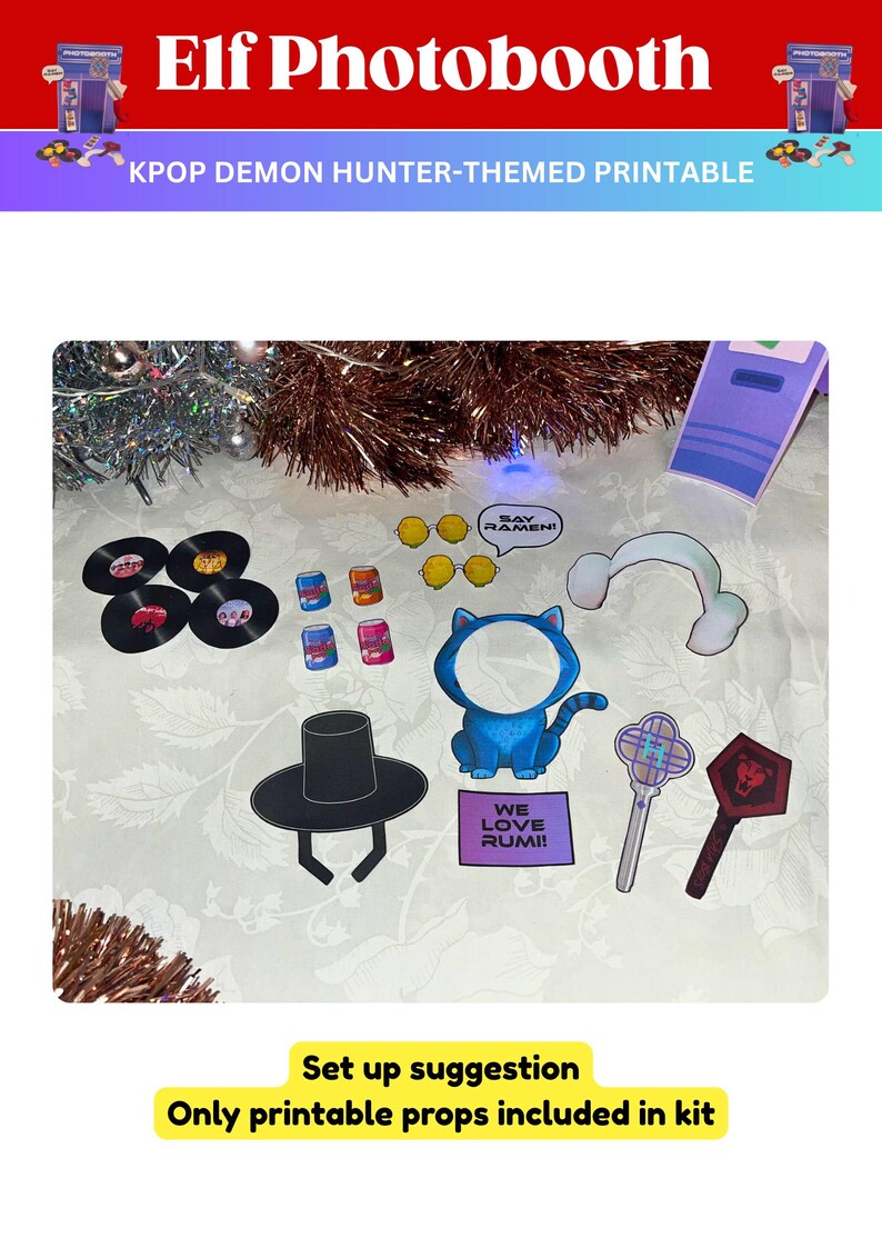 Kpop Demon Hunters Elf Photo Booth Printable | KPOP Costume, Props and ...