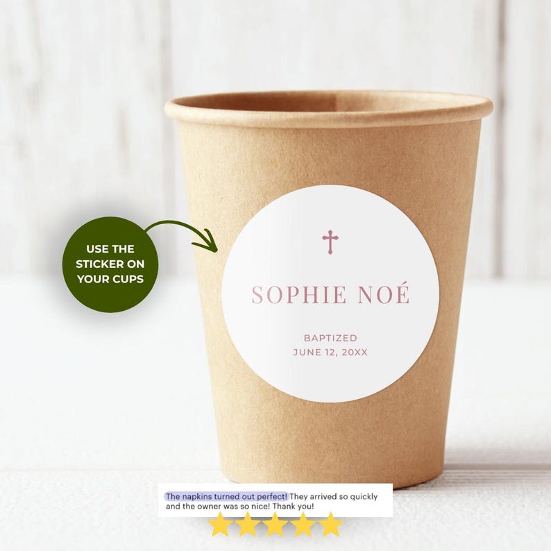 Custom Baptism Stickers | Personalized Baptism Favors | Christening ...