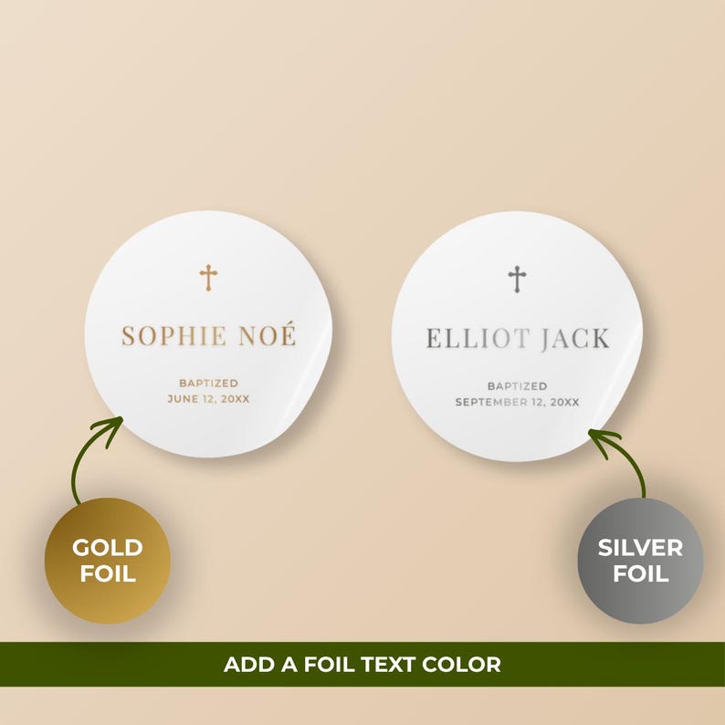 Custom Baptism Stickers | Personalized Baptism Favors | Christening ...