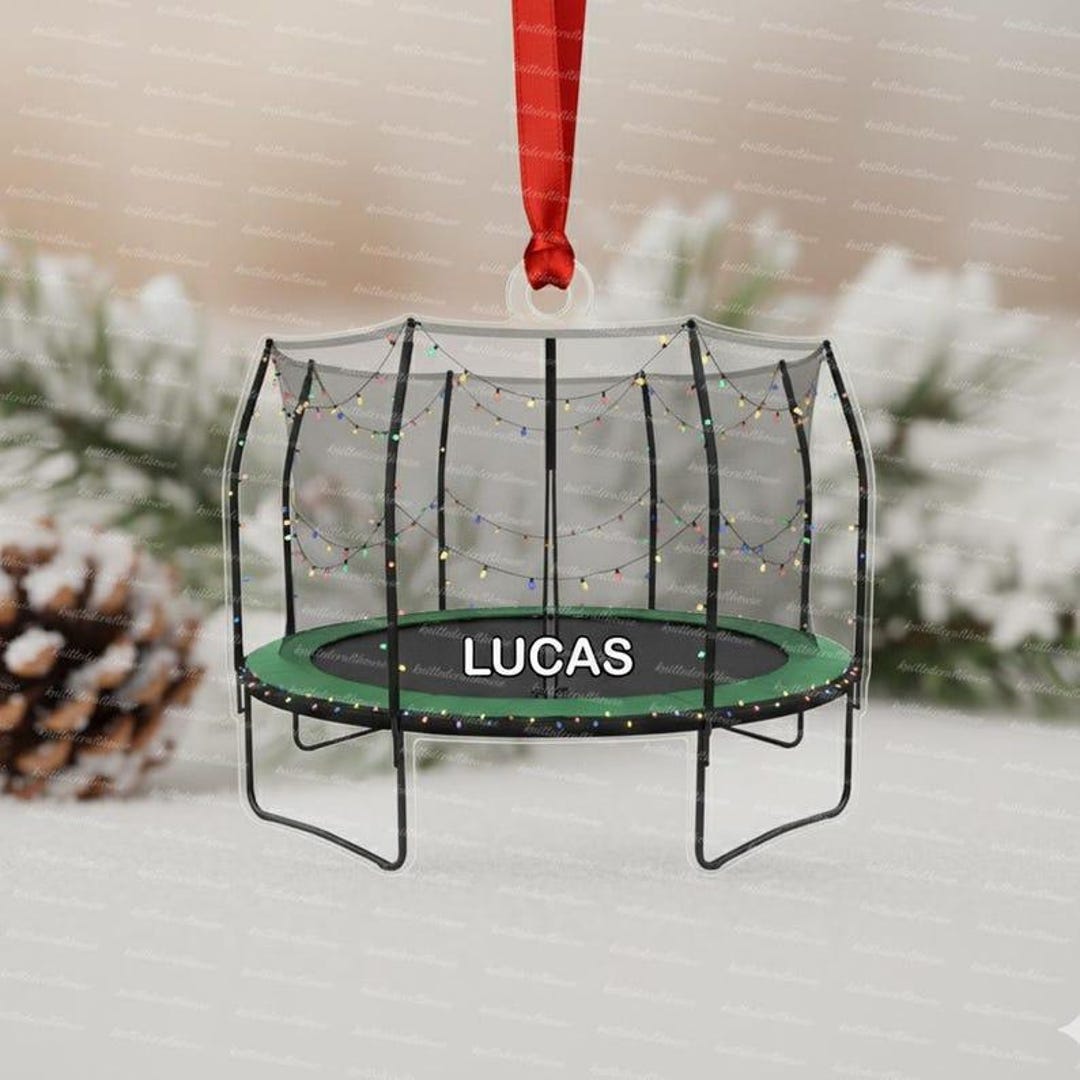 Personalized Trampoline Christmas Ornament With Lights, Custom Name ...