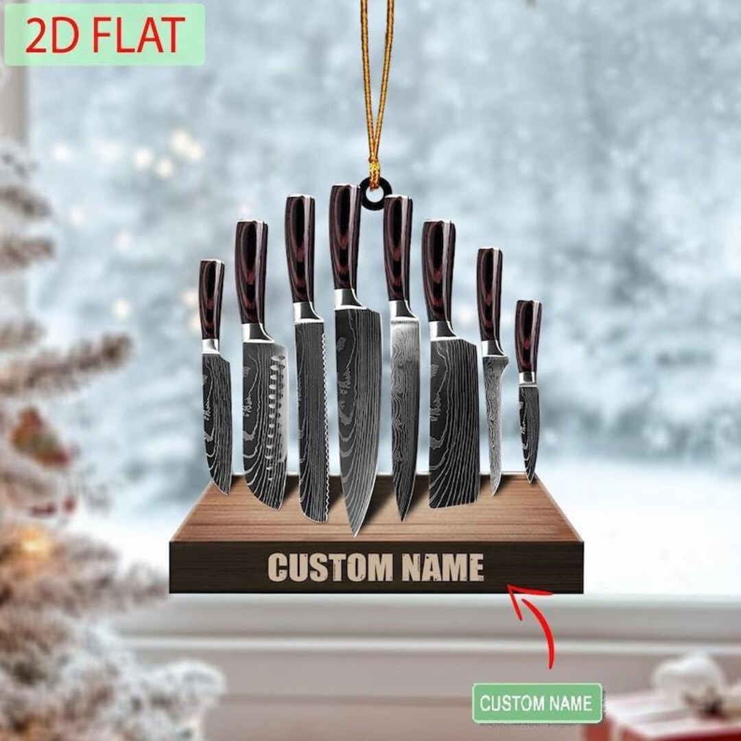 Personalized Knife Set Christmas Ornament: Custom Chef Kitchen Decor - Etsy