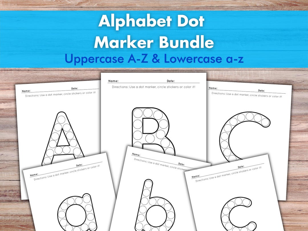 Alphabet Dot Marker Page Bundle, Upper & Lowercase ABC Worksheets for ...