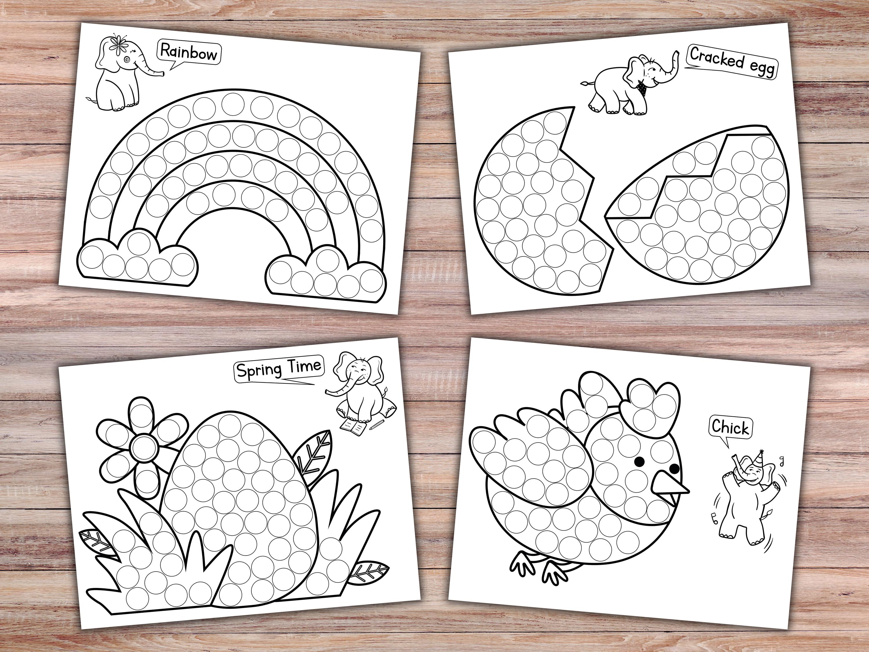 Easter Dot Marker Coloring Pages, Spring Do A Dot Activity for ...