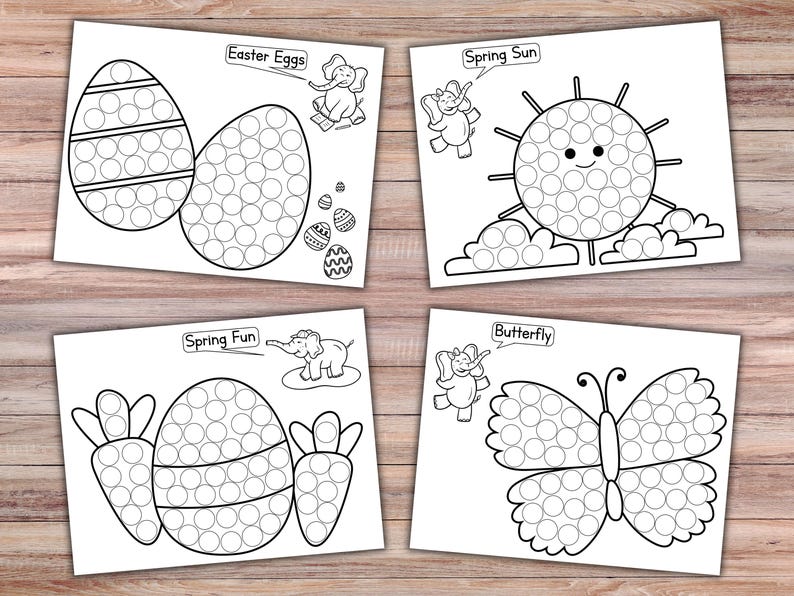 Easter Dot Marker Coloring Pages, Spring Do A Dot Activity for ...