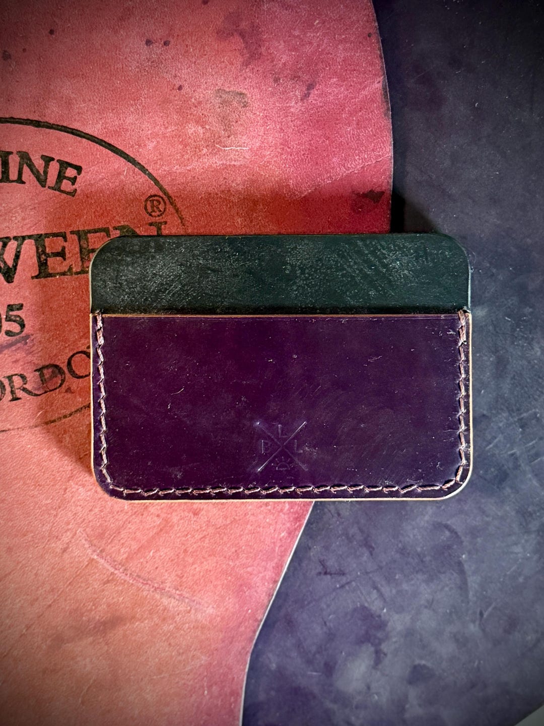 Cardholder Wallet in Horween Shell Cordovan + Horsebutt Leather (violet ...