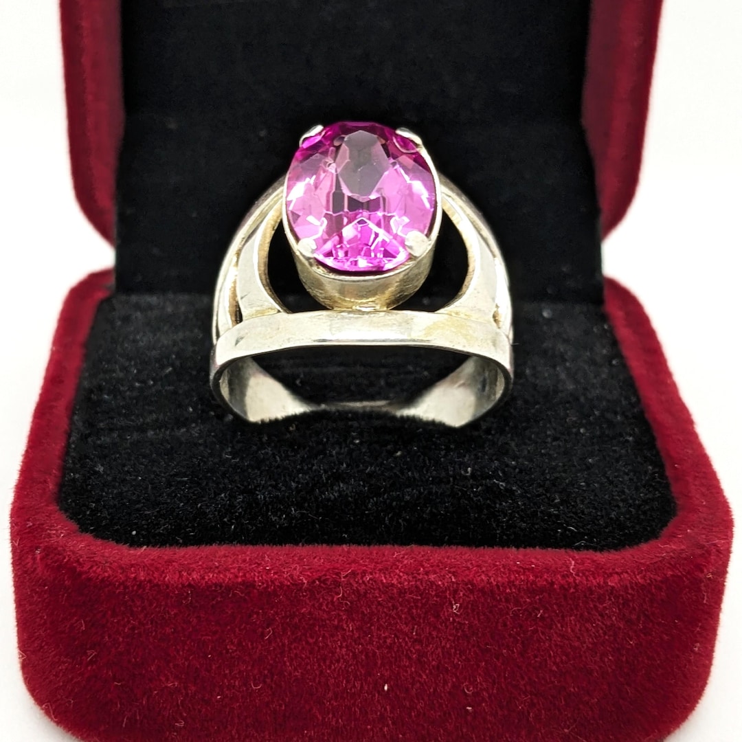 Vintage Luxury Soviet RING Silver 875 With Big Bright Ruby-size: 10.5US ...