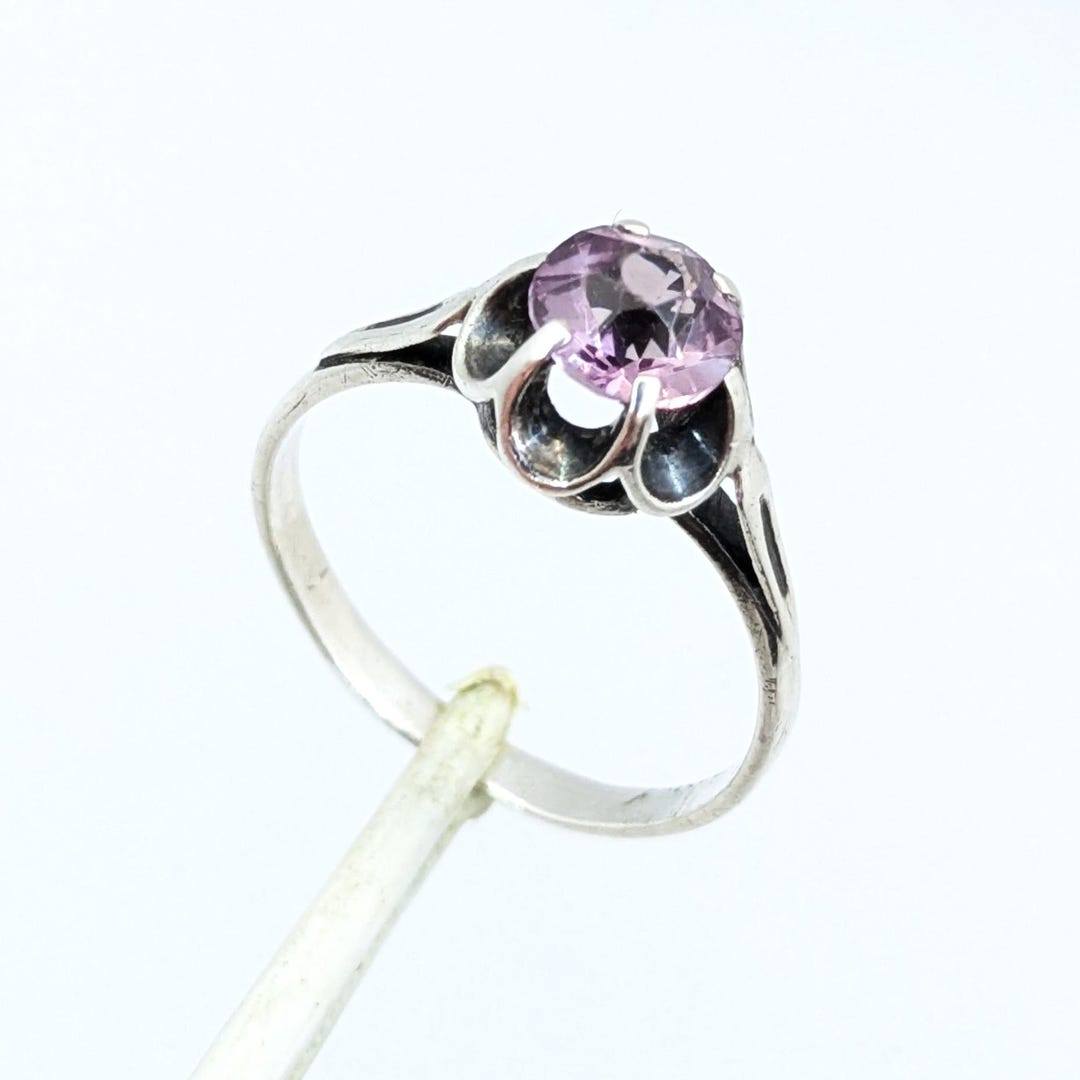 Vintage Soviet RING Silver 875 Stamp Star USSR With Chic Stone-size: 7 ...