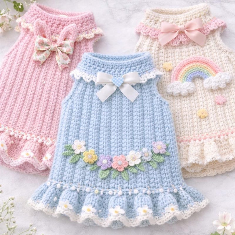 Pastel Crochet Dress - Etsy
