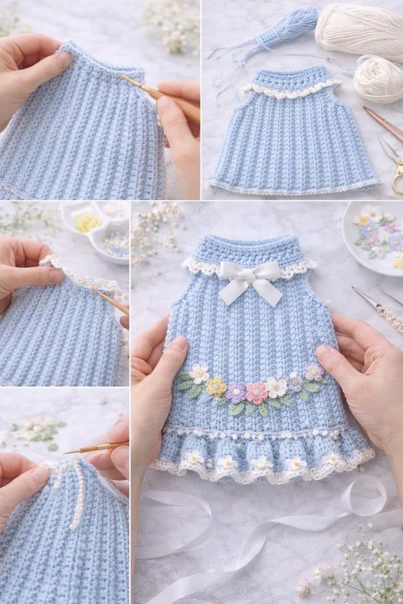 Crochet Puppy Dress Pattern | Pastel Small Dog Outfit (PDF Pattern) - Etsy