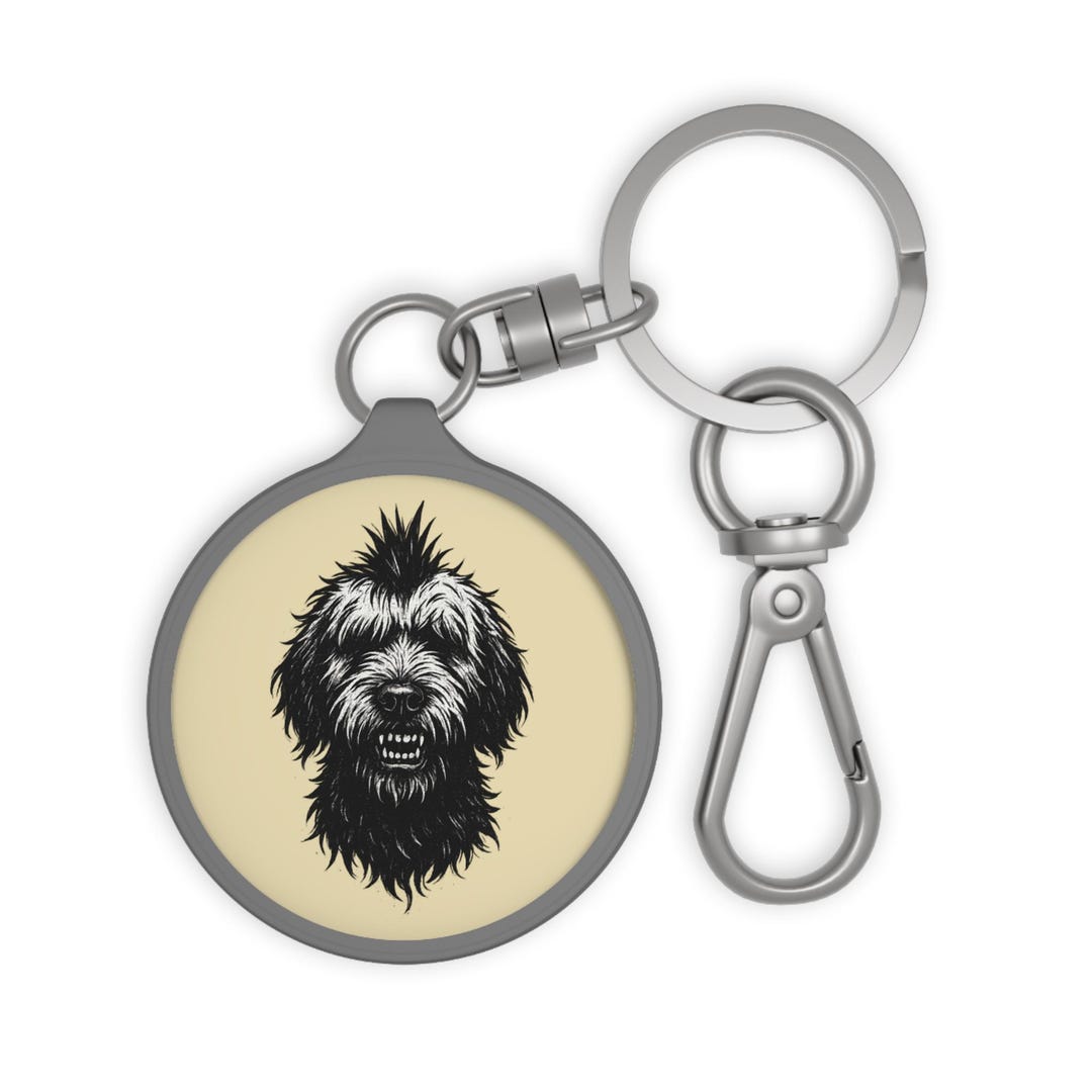 Punk Dog Acrylic Keychain, Bold Linocut Style - Etsy