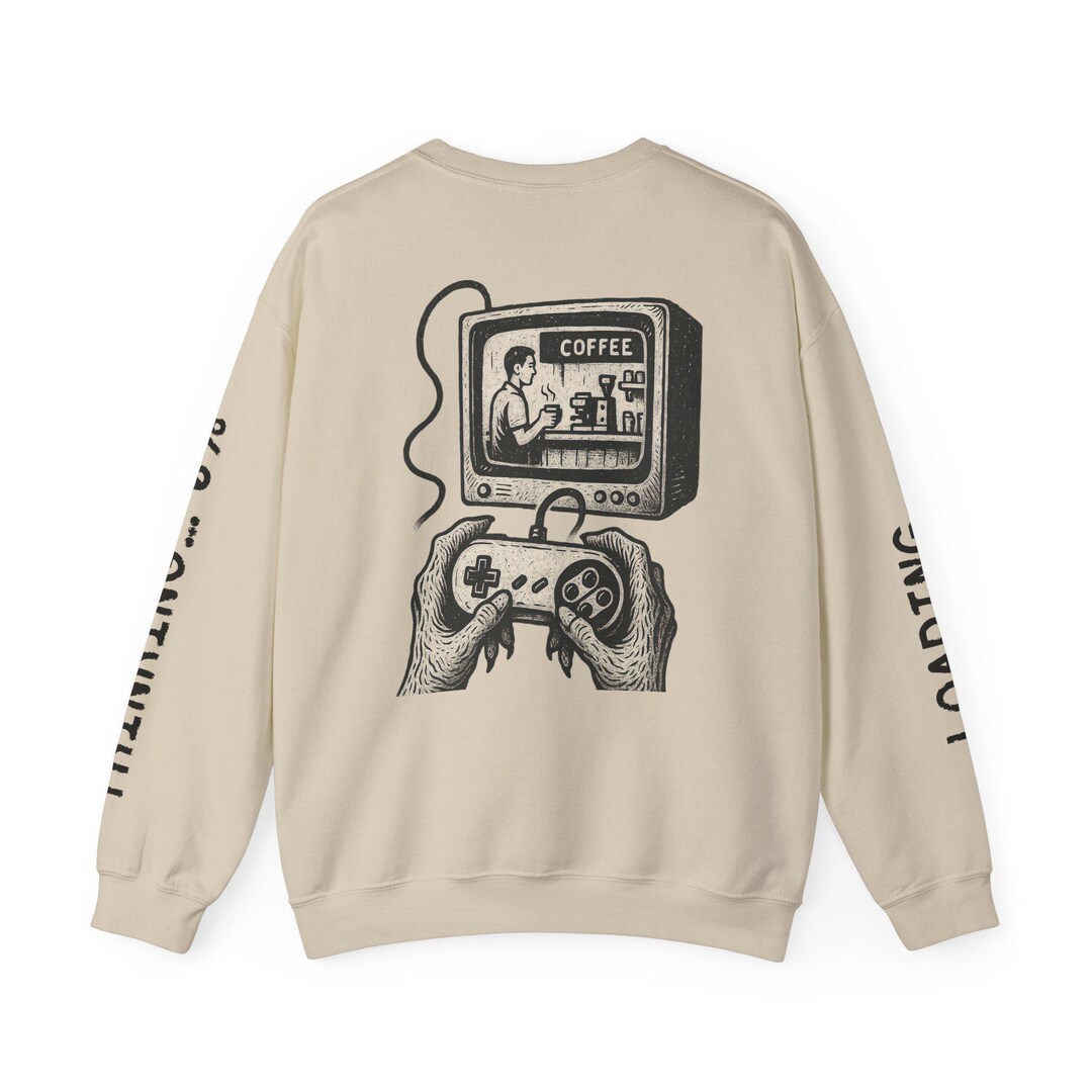 Grunge Alien Hands Sweatshirt, Retro Gamer Coffee Scene - Etsy