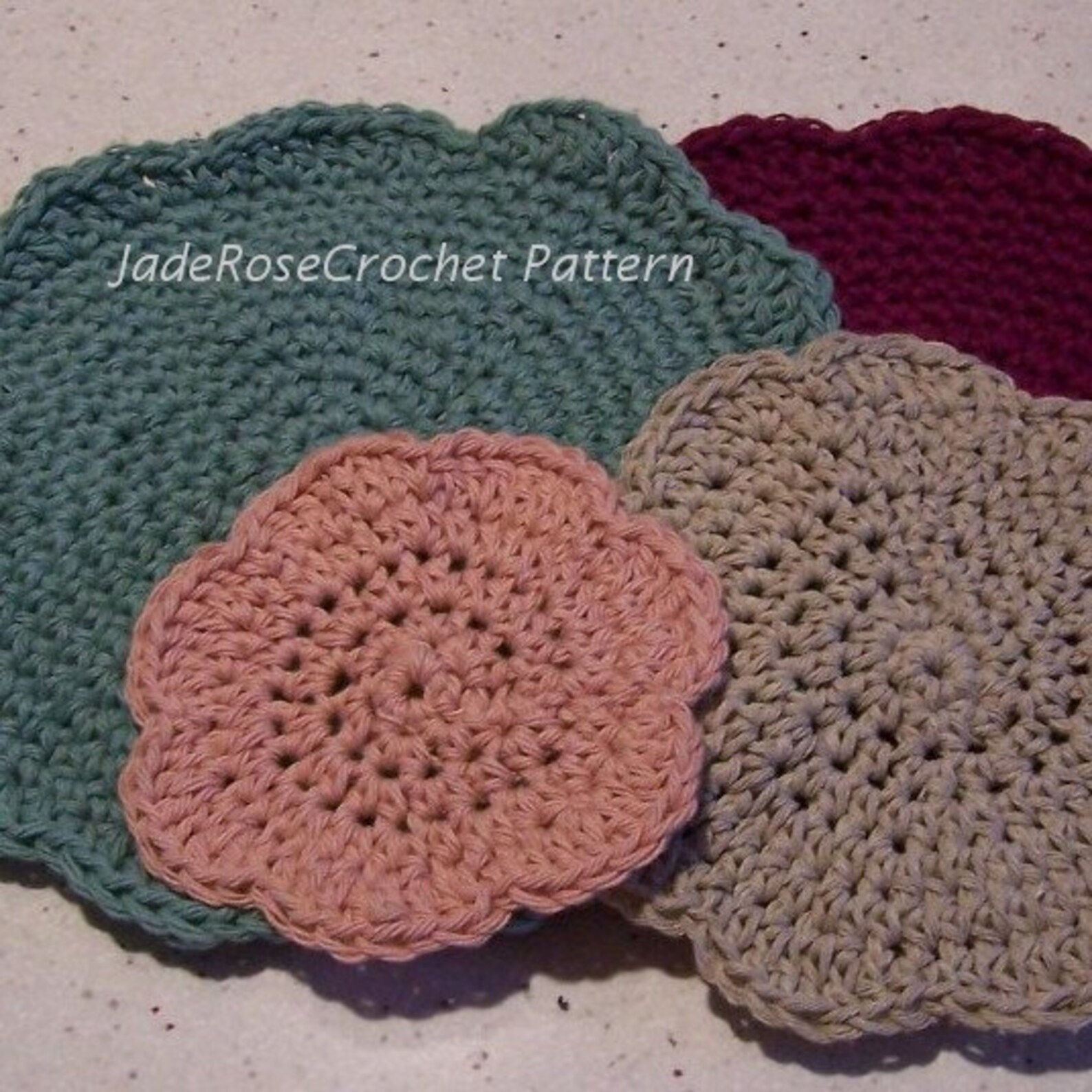 Crochet Doily Pattern Dish Cloths Flower Doilies Potholders | Etsy