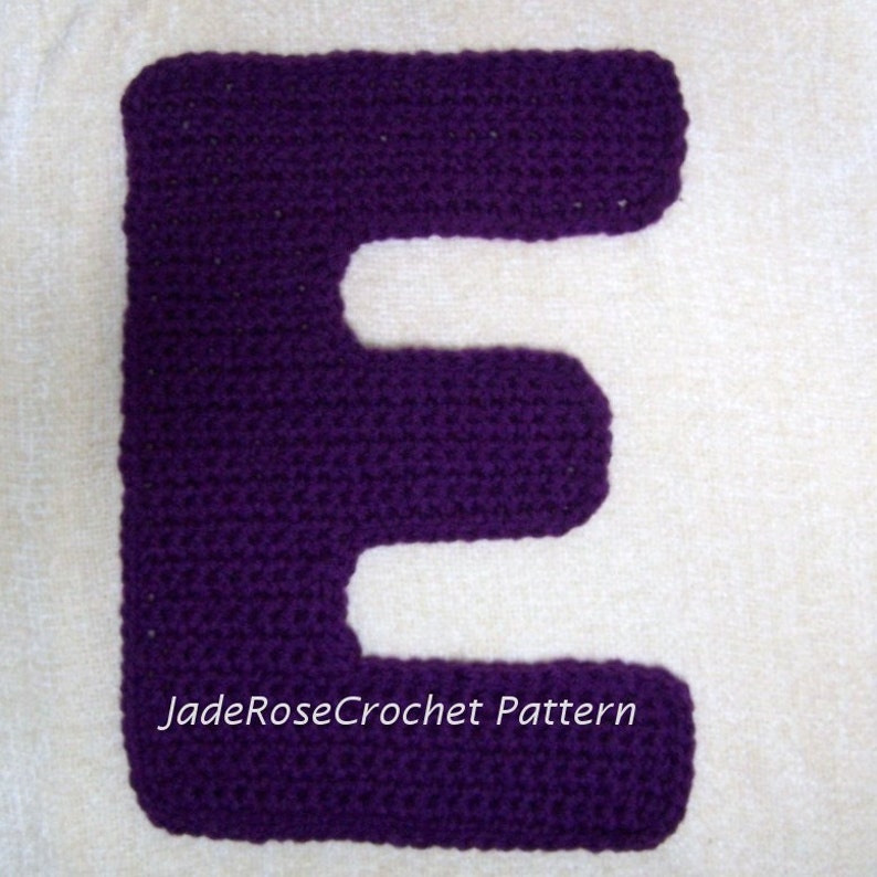 Crochet Letters Patterns E Appliques and 3D Decorative Accent - Etsy