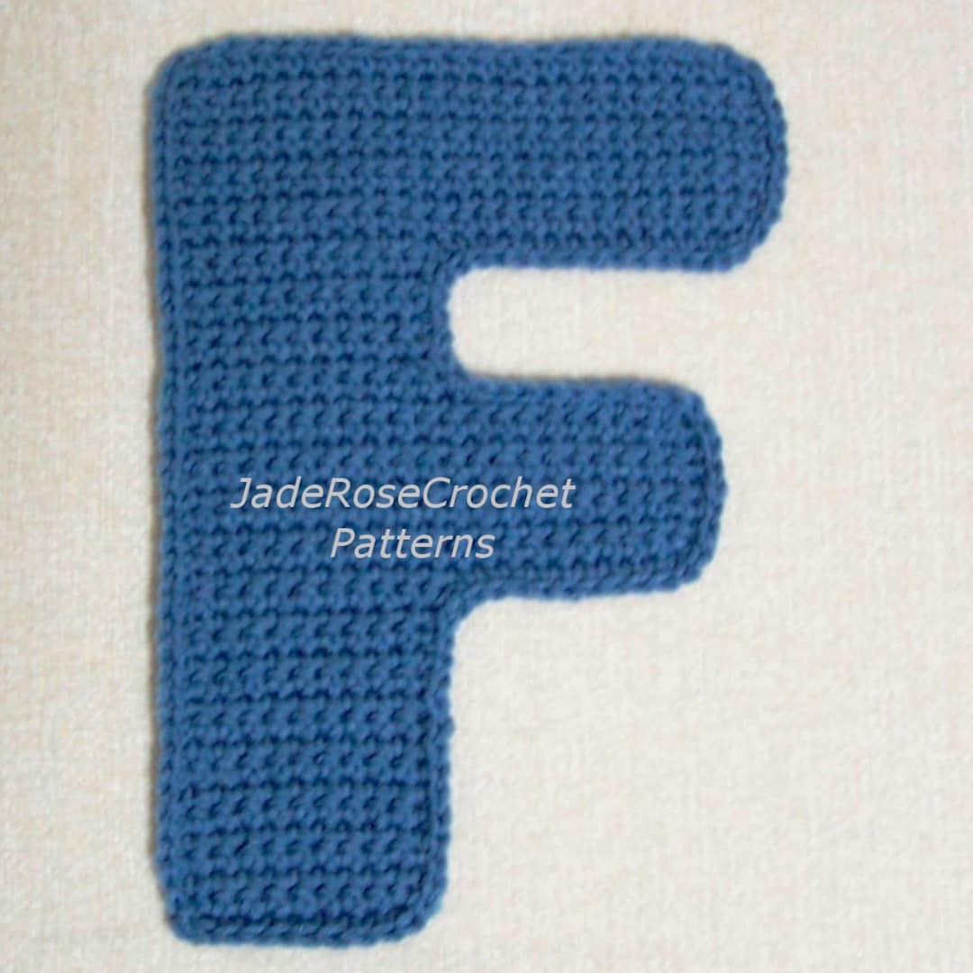 Crochet Letters Patterns F 3D Pillow, Crochet Letter F Applique Pattern ...