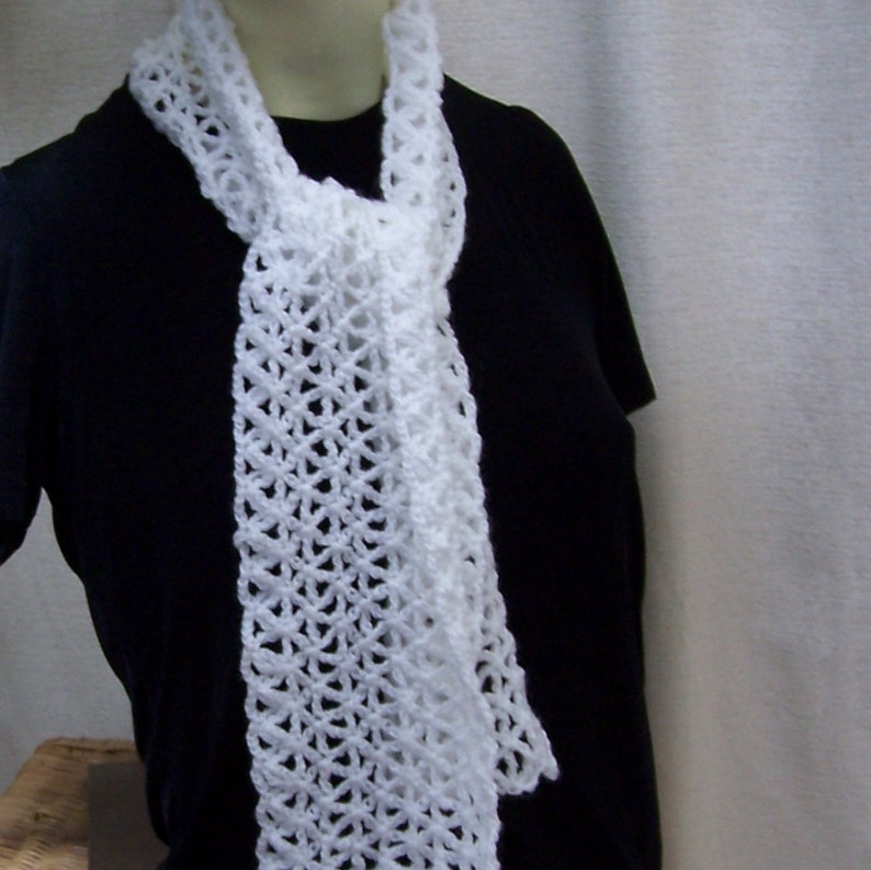 Crochet Scarf Pattern, Open Weave Crochet Scarf Pattern, Frosty Lace ...