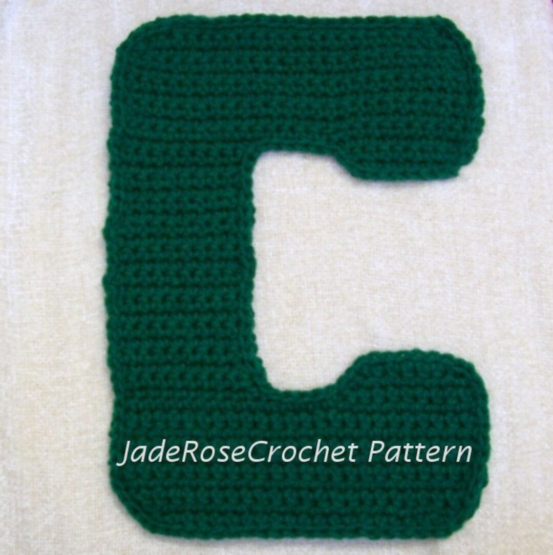 Crochet Letter C Pattern, 3D Pillows, 5 Sizes, Appliques, Decorative ...