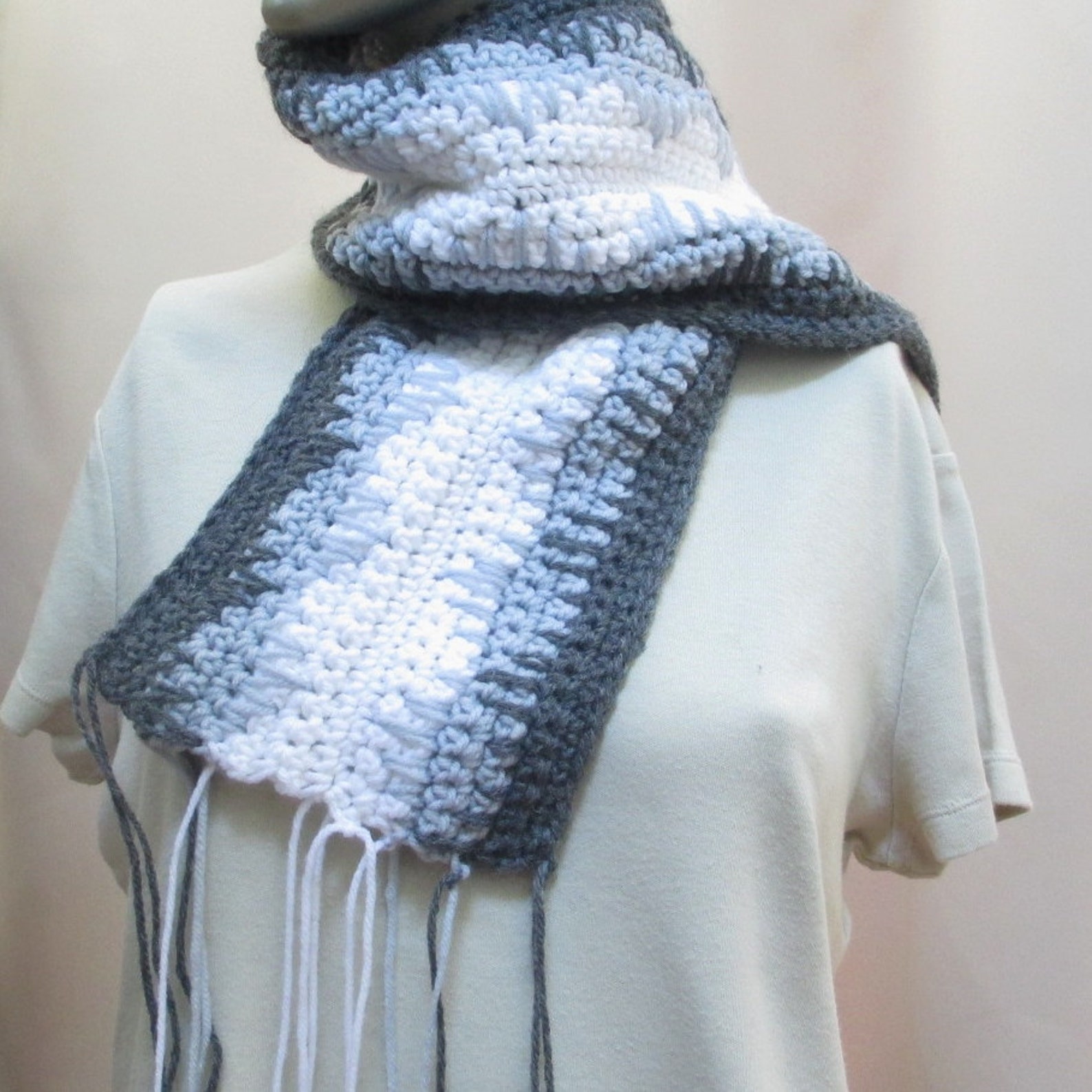 Crochet Scarf Pattern Neutral Colors Crochet Scarf Pattern - Etsy