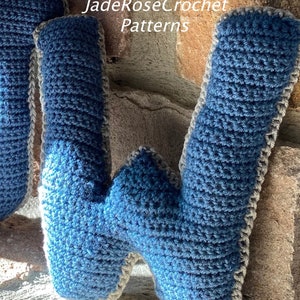 Crochet Letter Patterns, Crochet W Pattern, Crochet 3D Accent Pillow ...