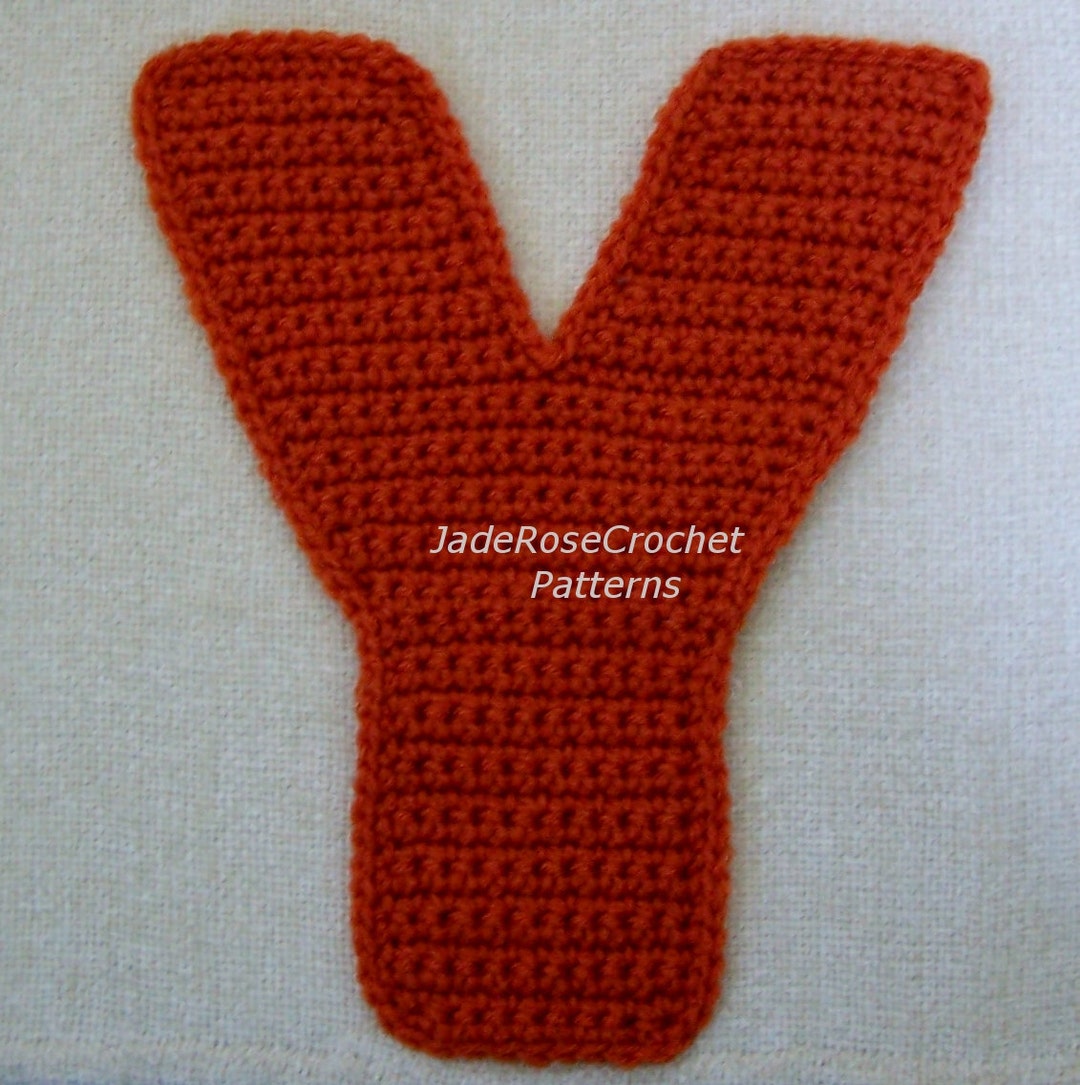 Crochet Letter Patterns Y Alphabet Appliques and 3D Accent Pillows in 5 ...