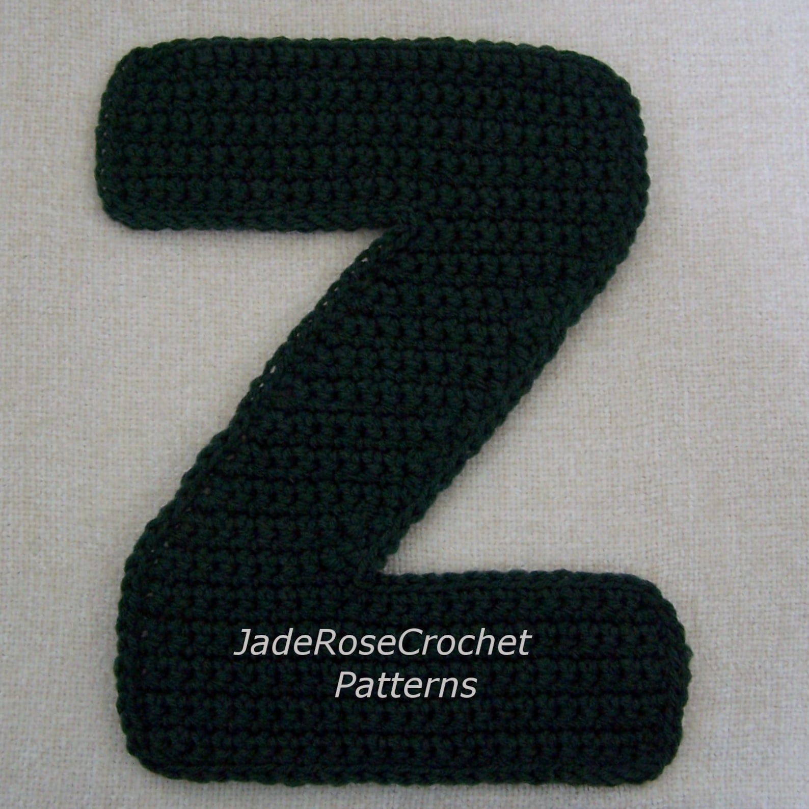Crochet Letter Patterns Z Alphabet Appliques and 3D Pillows in 5 Sizes ...