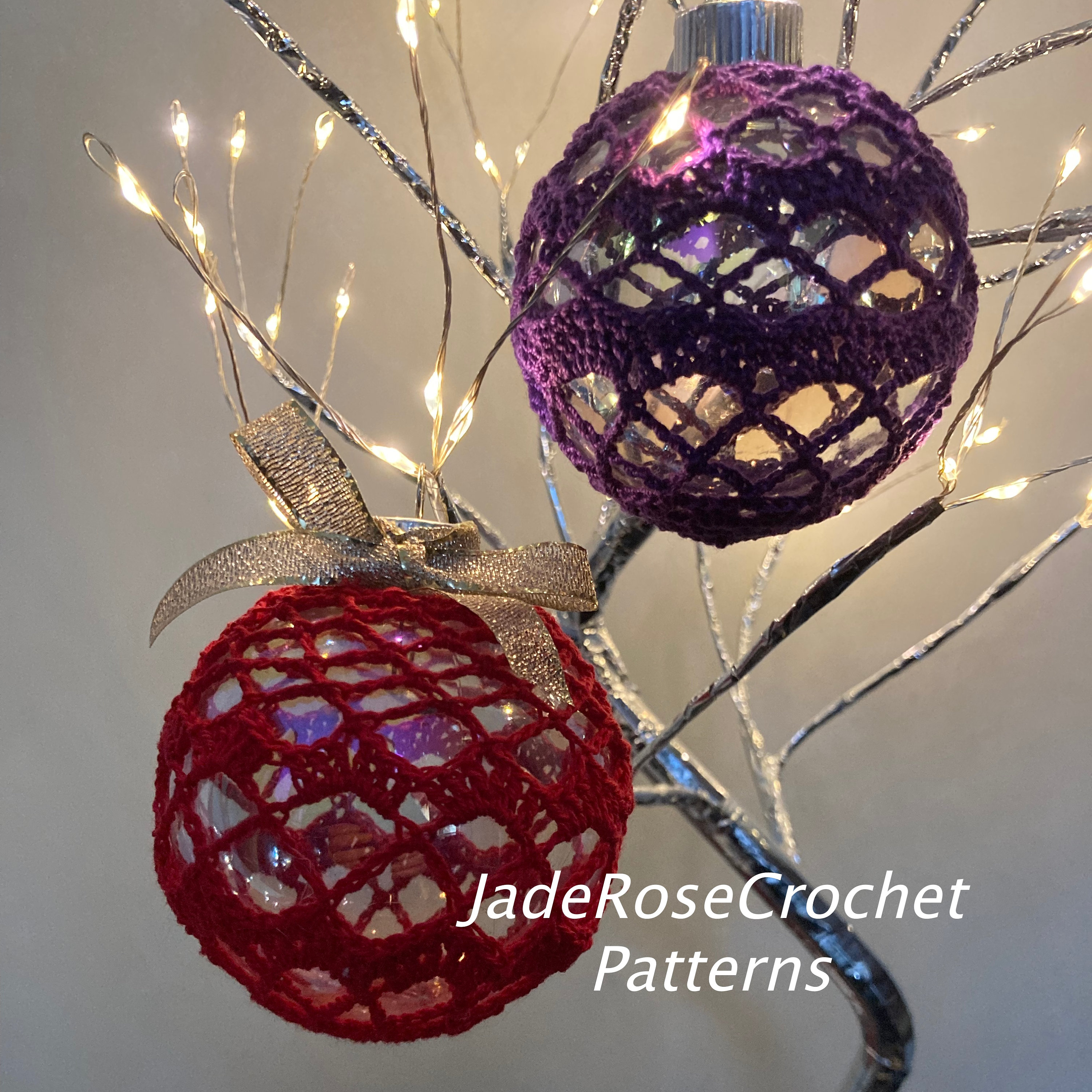 Christmas Ball Covers Crochet Pattern, 2 Ornament Covers, Christmas ...