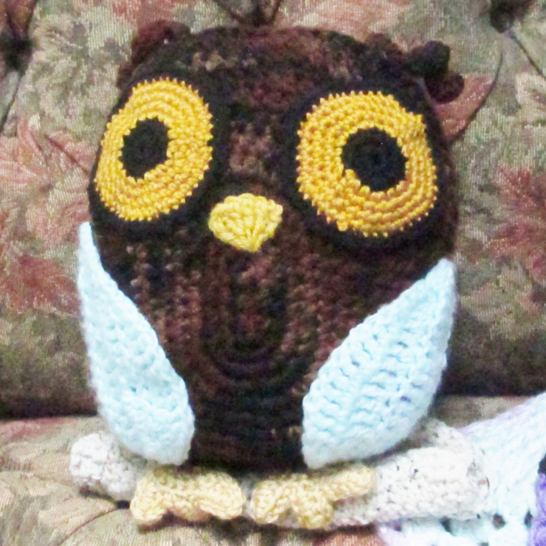 Crochet Owl Plushie Pattern, Night Owl Pillow Pattern, Fun Owl Crochet ...