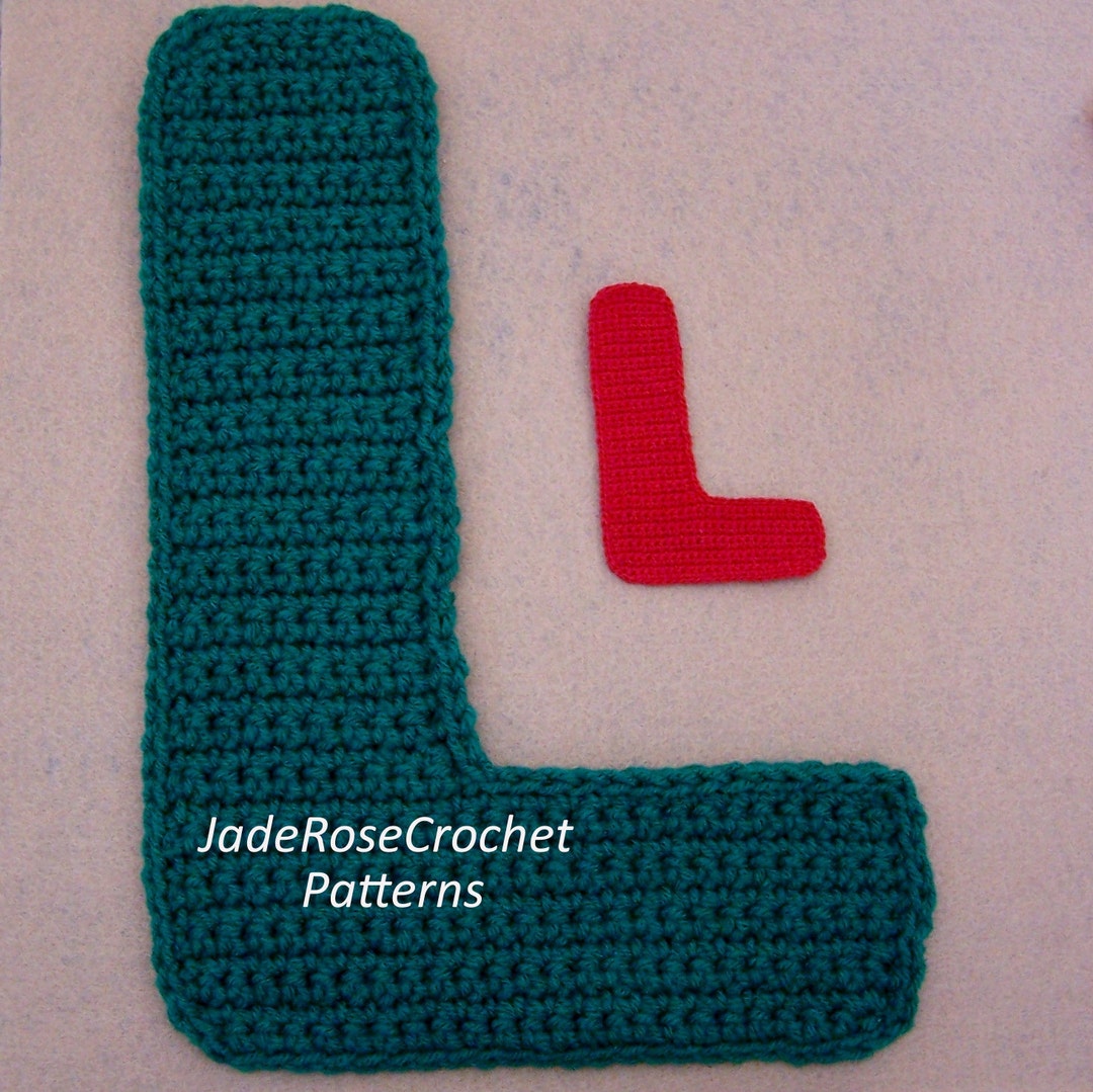 Crochet Letters Patterns L 3D Accent Pillows and Appliques in 5 Sizes ...