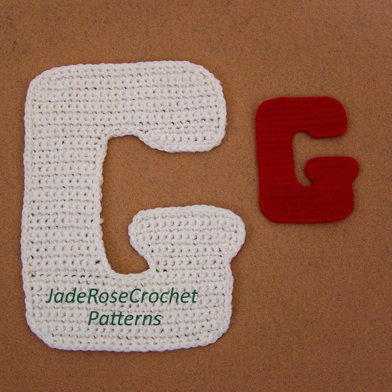 Crochet Letter G Pattern 3D Pillows 5 Sizes Appliques - Etsy