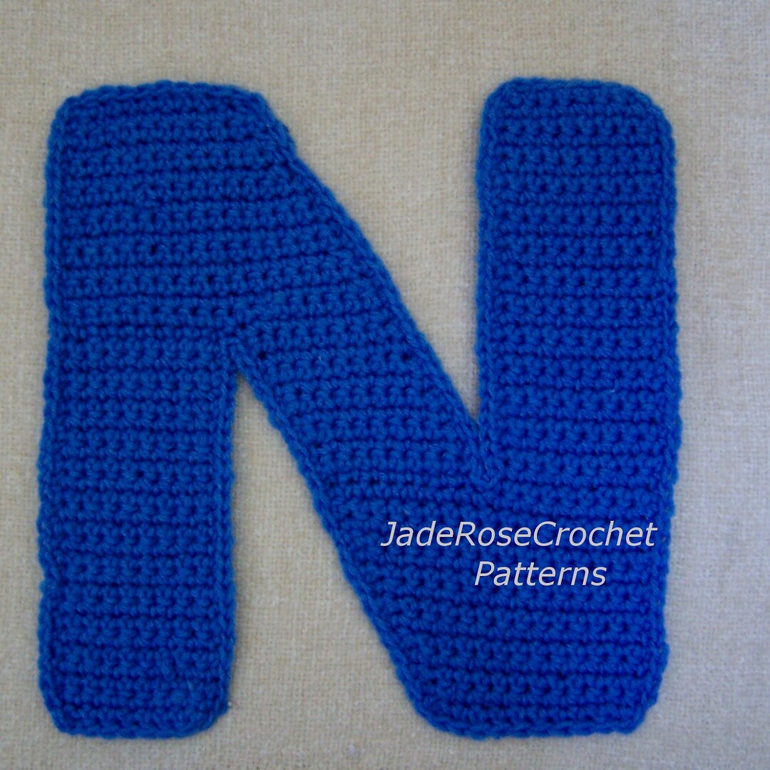 Crochet Letter Patterns N Alphabet Appliques 3D Accent Pillows in 5 ...