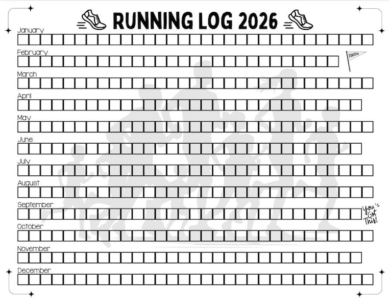 2026 Running Log - Etsy