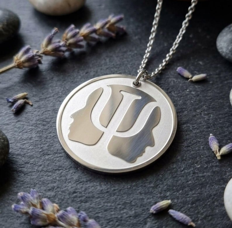 Psychology Psi Symbol Necklace, Stainless Steel Mind Connection Pendant ...