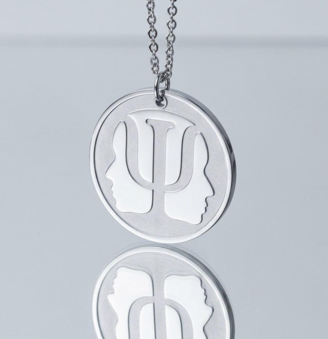 Psychology Psi Symbol Necklace, Stainless Steel Mind Connection Pendant ...