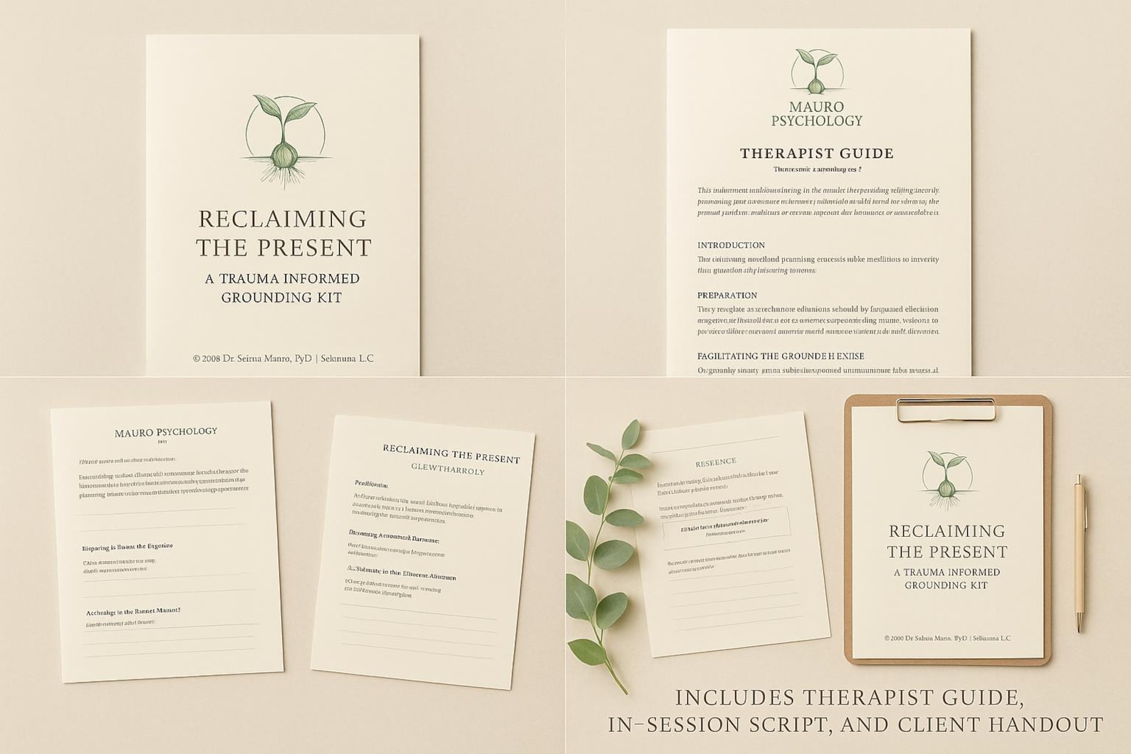 Reclaiming the Present: Trauma-informed Grounding Worksheet | Therapist ...