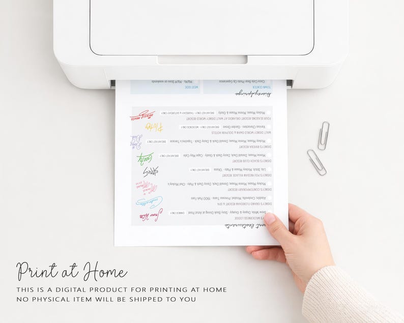 Disney Autograph Checklist, Disneyworld Printable Planner, Disney ...